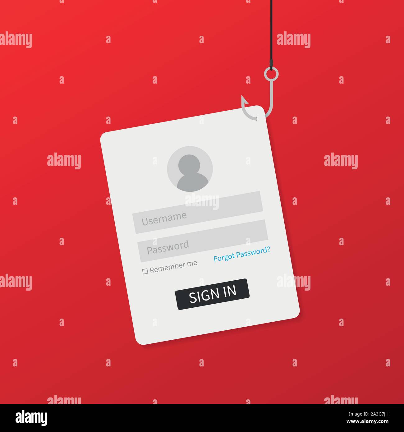 Internet phishing, hacked login and password. Vector stock illustration ...
