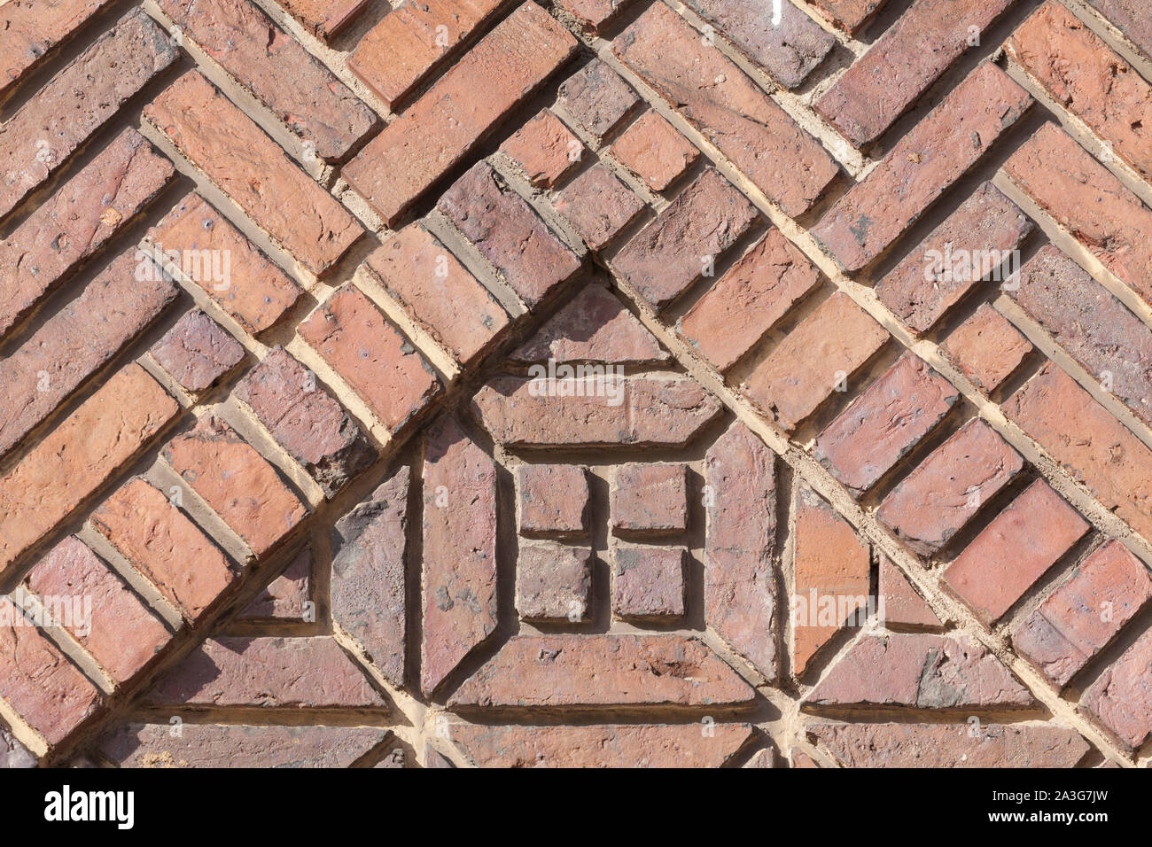 reddish-brown brick wall, bricks, triangle, background, Germany, Europe ...