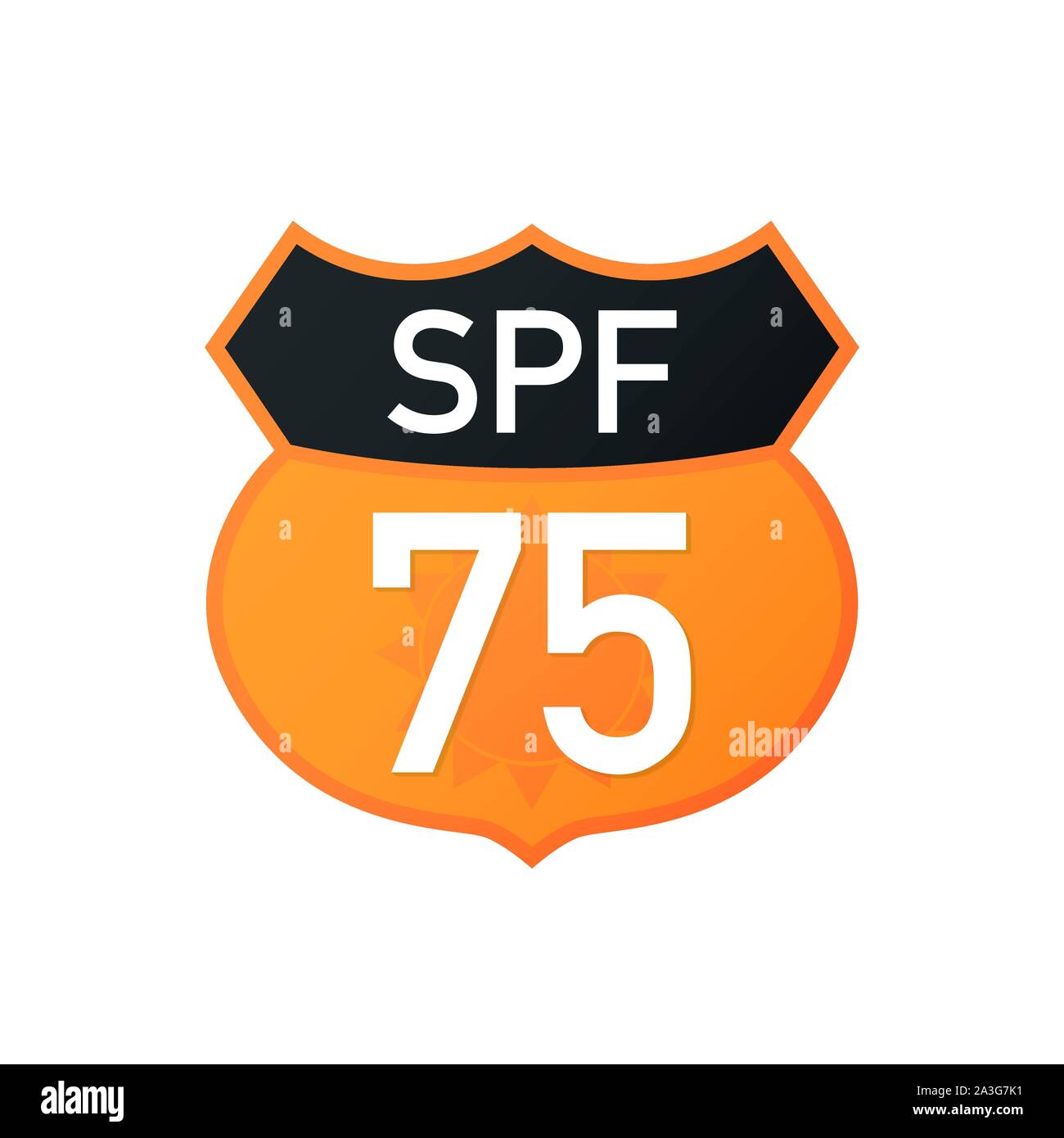 UV, sun protection SPF 75 vector icon on white background. Vector stock ...