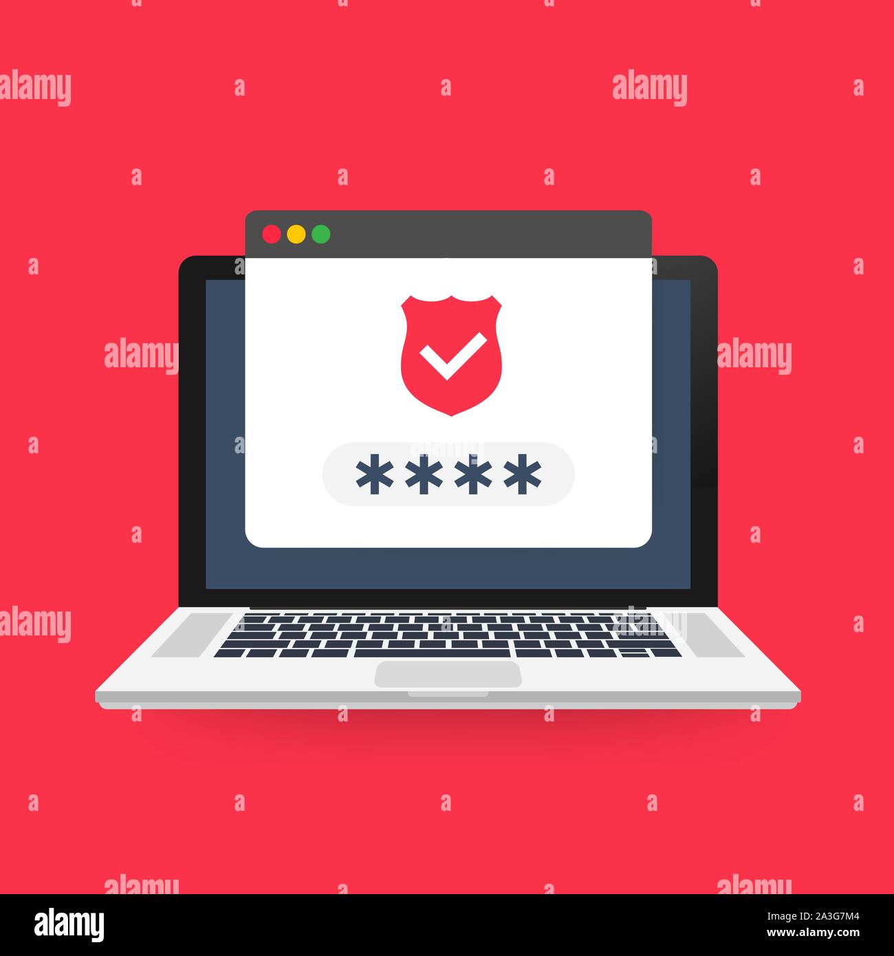 Successful web browser Login page on Laptop Screen with password form ...