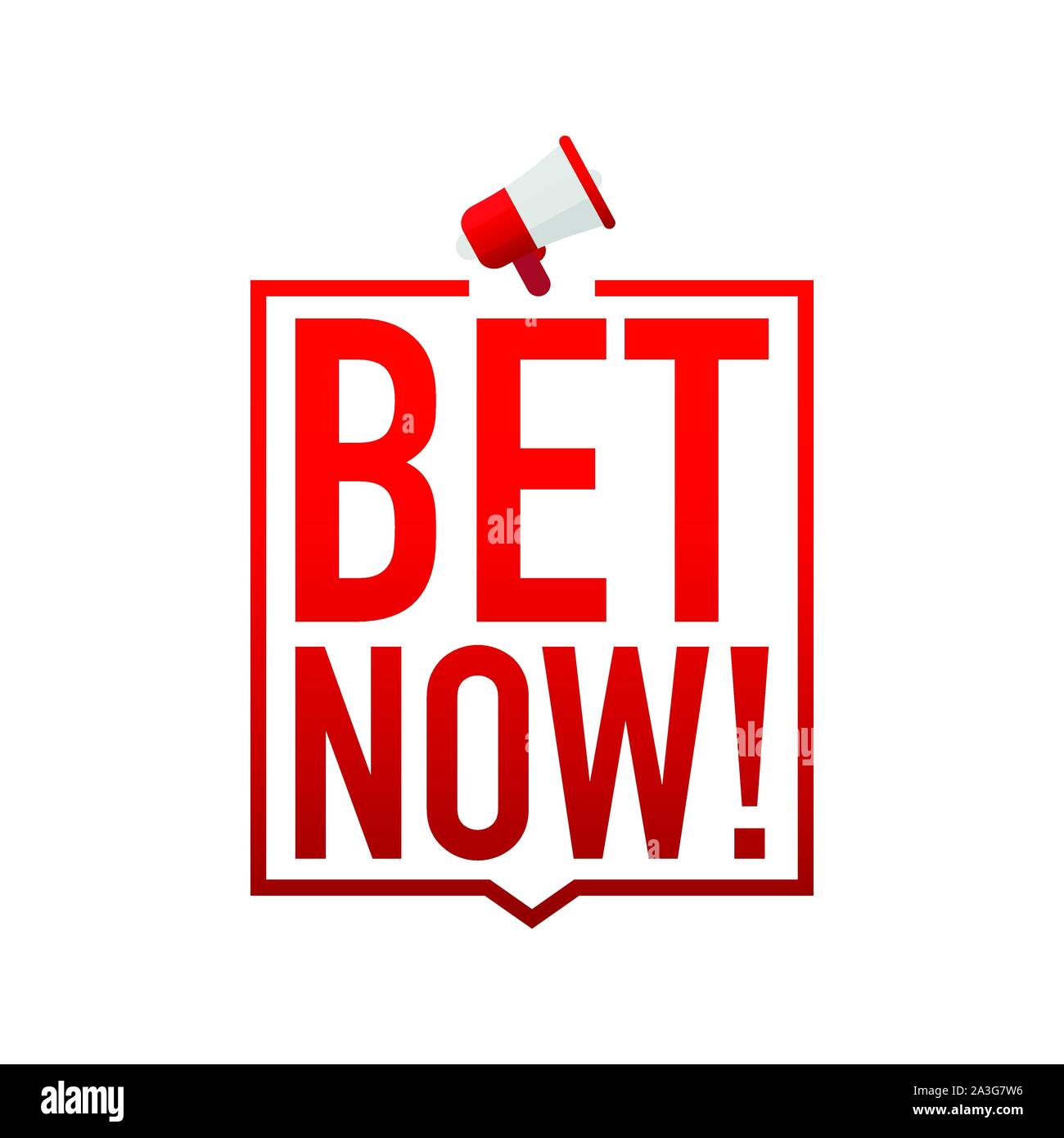 Hand Holding Megaphone with Bet now! Vector stock illustration Stock ...