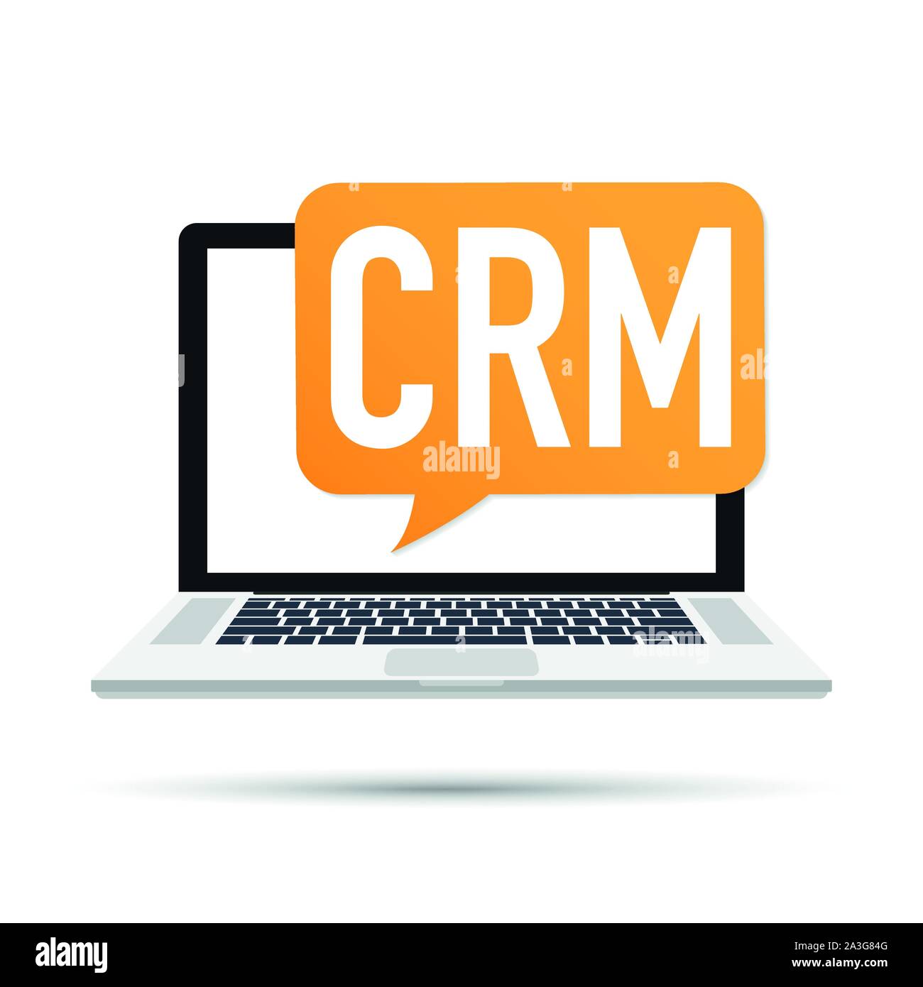 Desktop CRM System Icon. Business and Finance. Vector stock ...