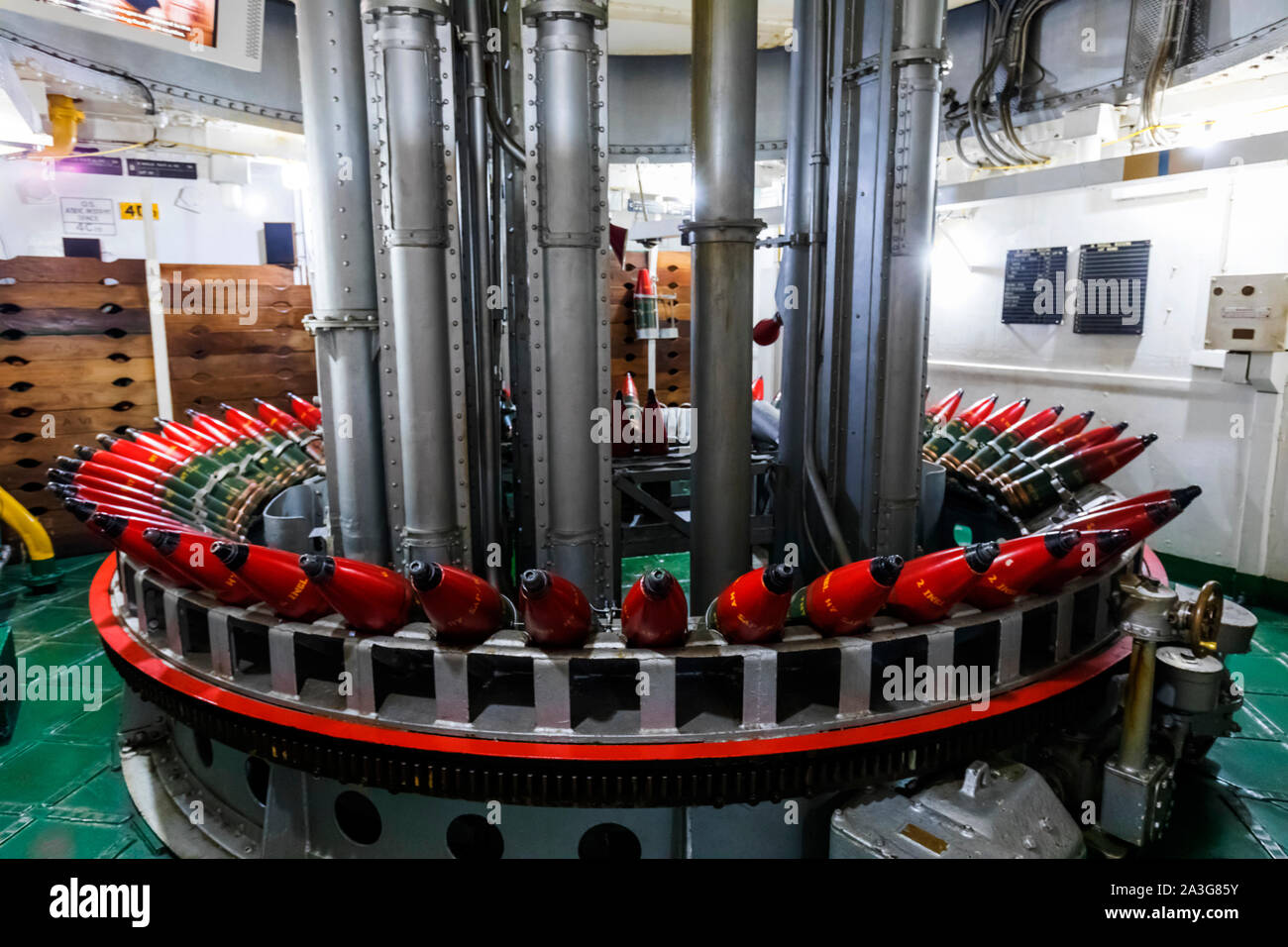 England, London, Southwark, The Imperial War Museum Ship HMS Belfast ...