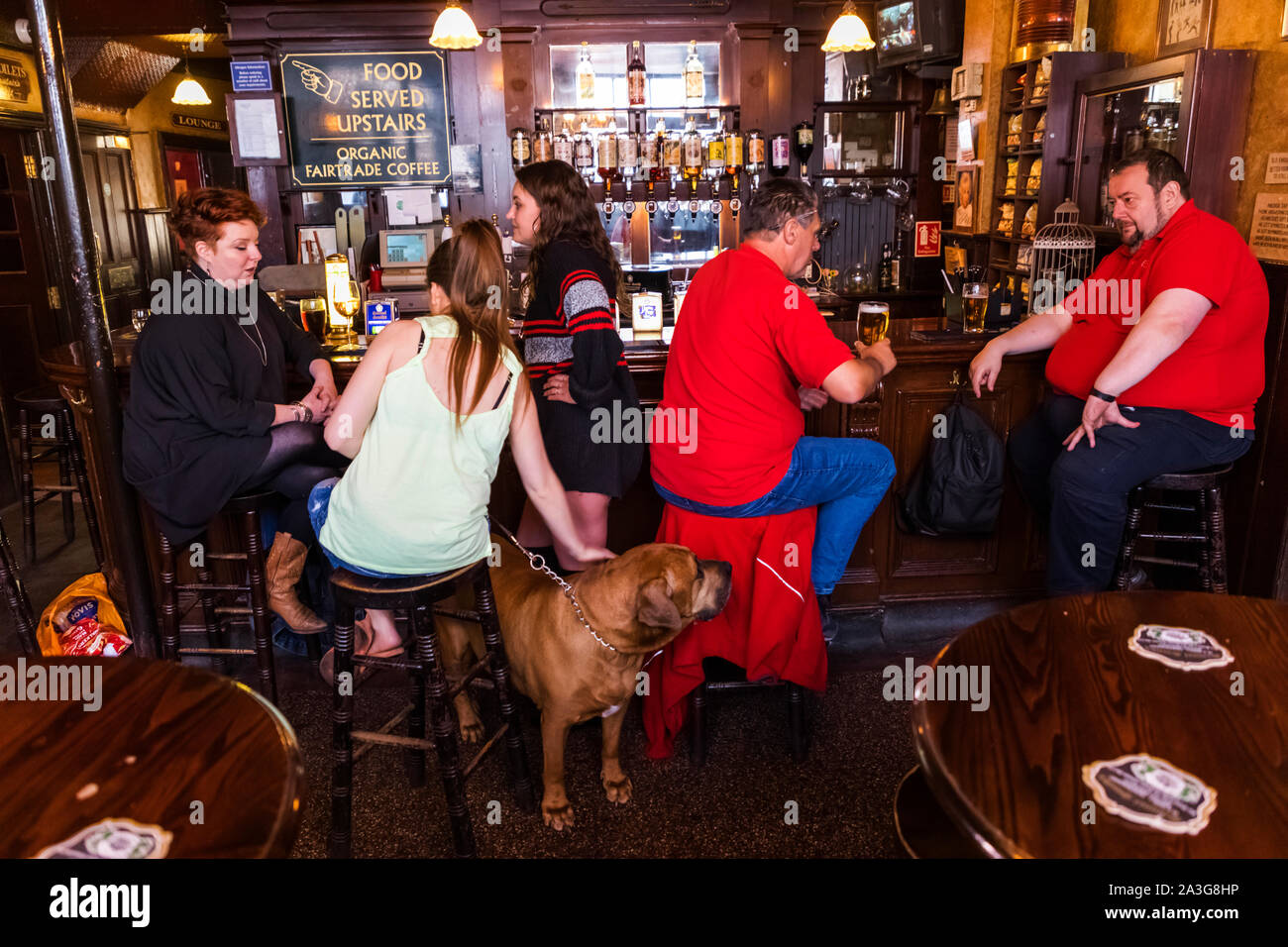 England, London, Southwark, Bermondsey, Customers Sitting at The Bar Of ...