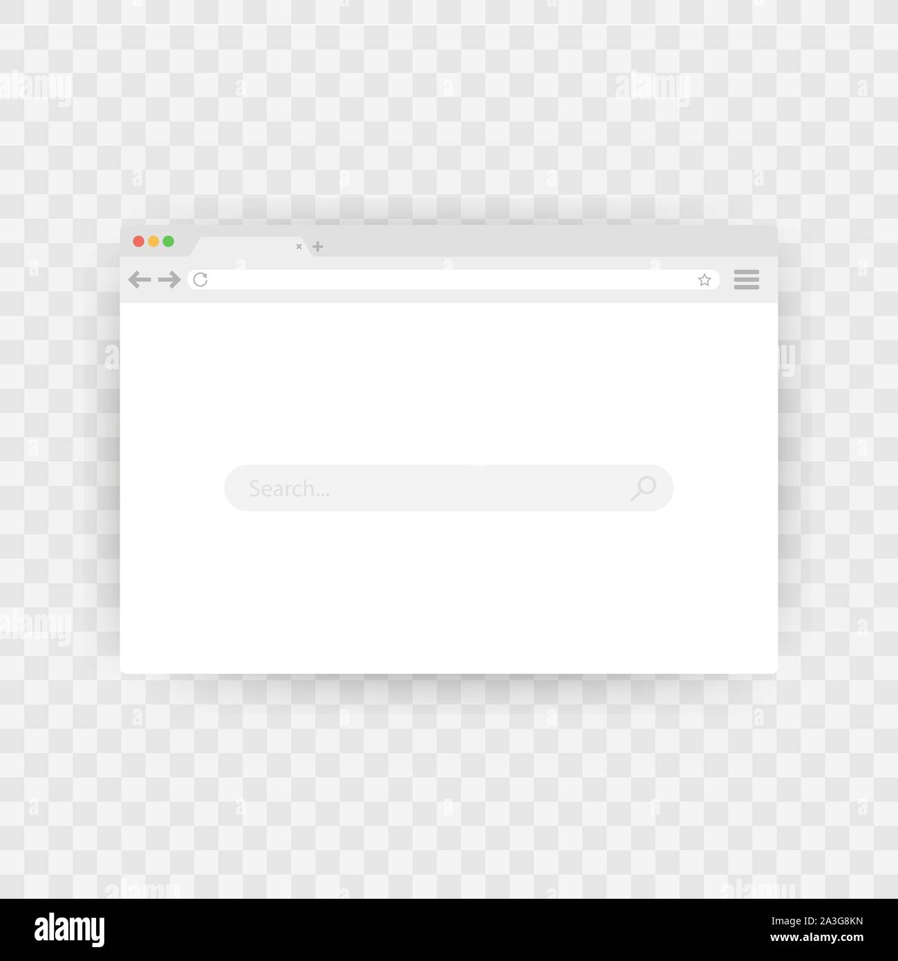 Simple browser window on blue background. Browser search. Web browser ...