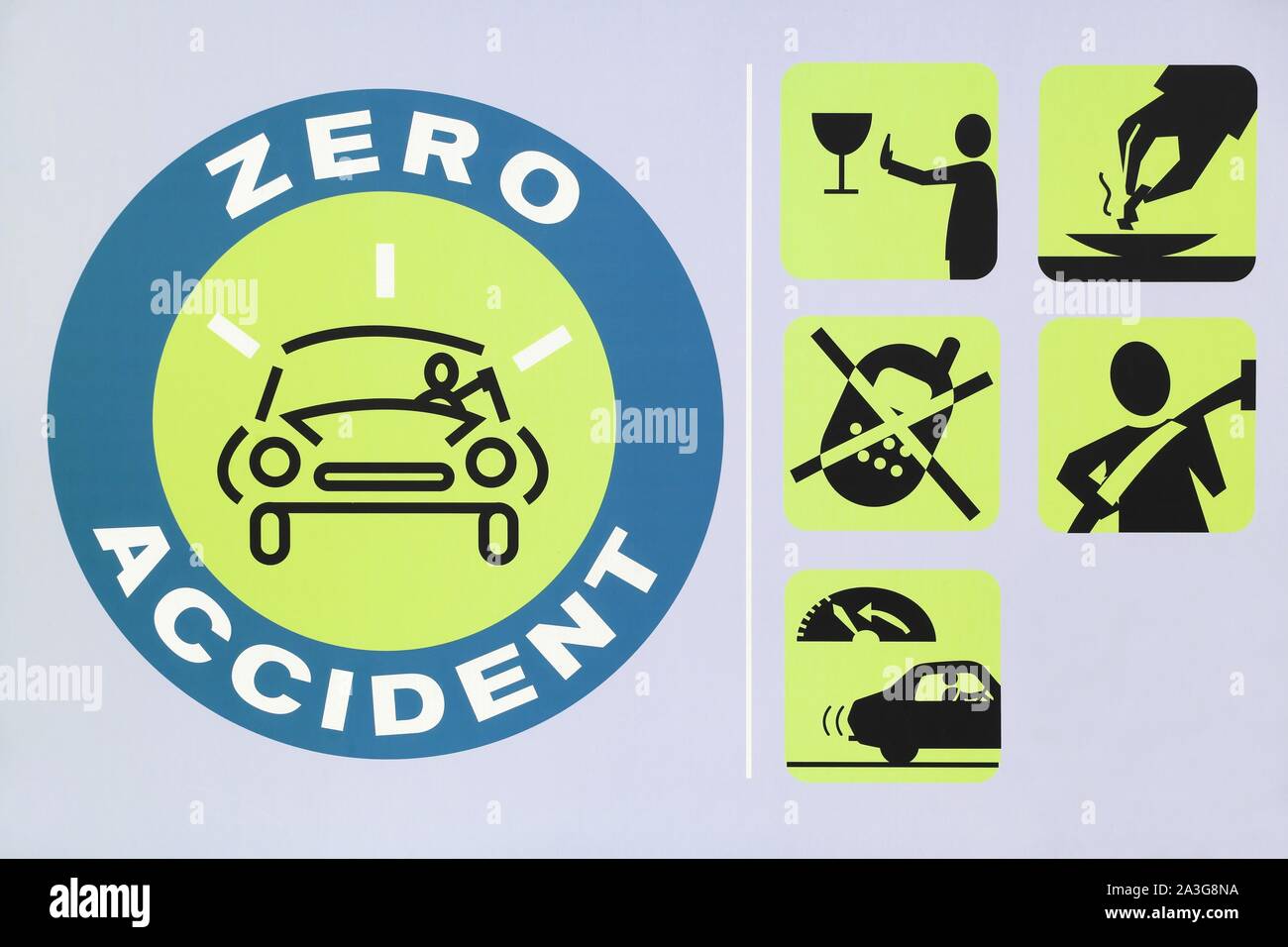 Zero car accident symbol illustration Stock Photo - Alamy