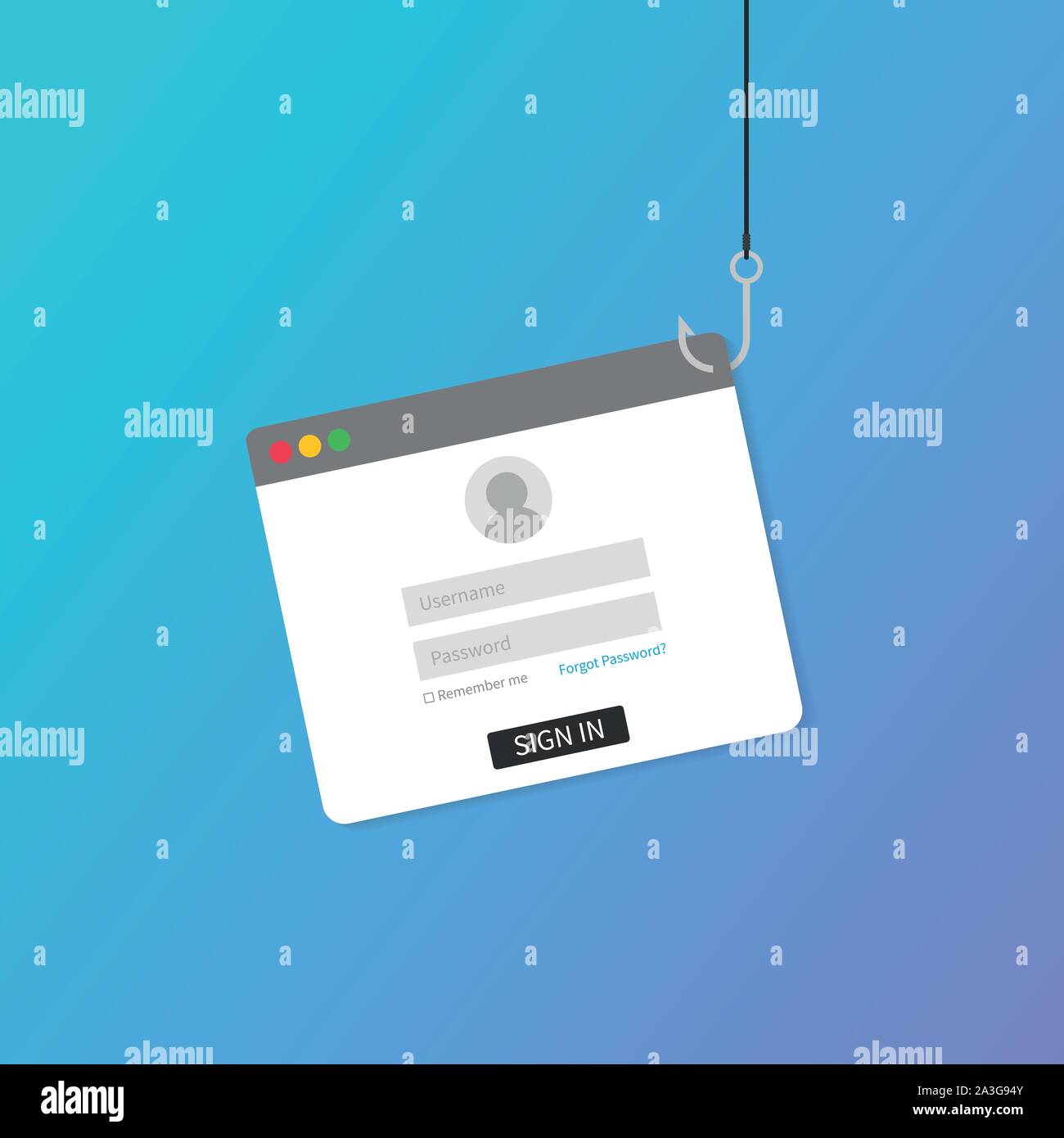 Laptop internet security concept. Internet phishing, hacked login and ...