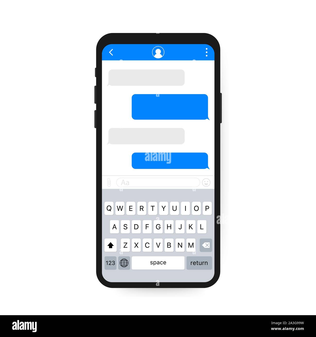 Chat Interface Application with Dialogue window. Clean Mobile UI Design ...