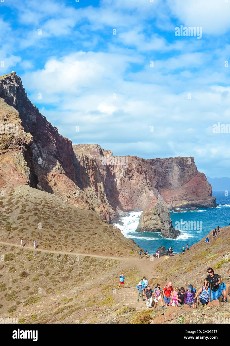Ponta de Sao Lourenco, Madeira, Portugal - Sep 12 2019: Tourists on ...