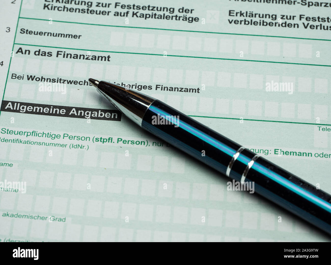 German Template for tax return symbolic Stock Photo - Alamy