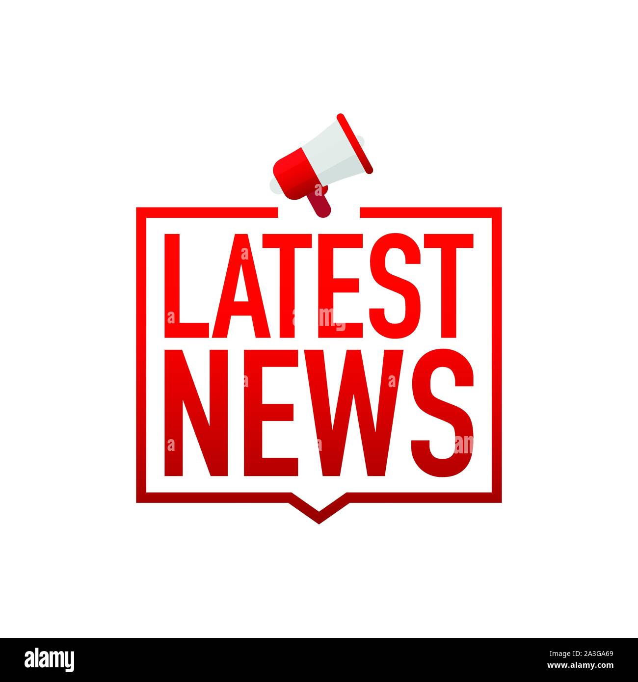 Hand holding megaphone - Latest news. Vector stock illustration Stock ...