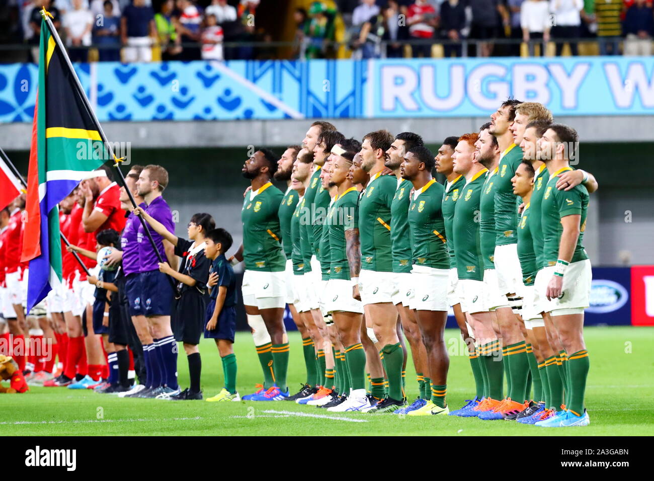 Kobe, Hyogo, Japan. 8th Oct, 2019. South Africa team group (RSA) Rugby ...