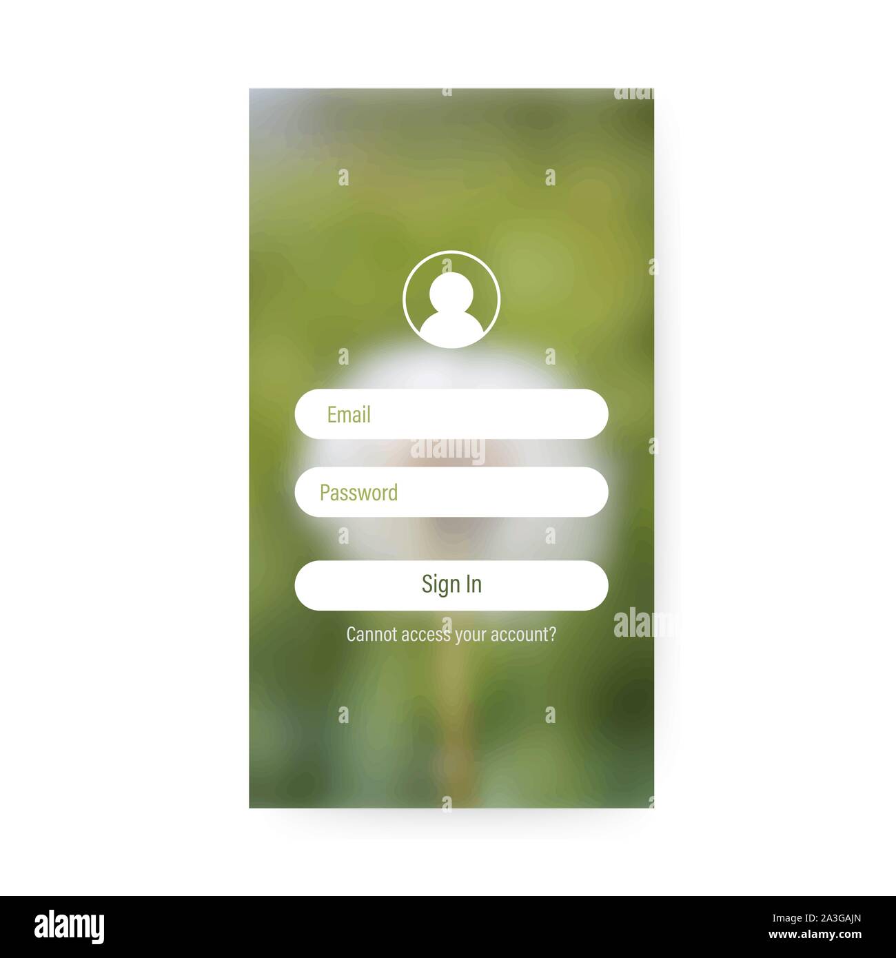 App login screen, signup, sign in, password screen layout. Vector stock ...