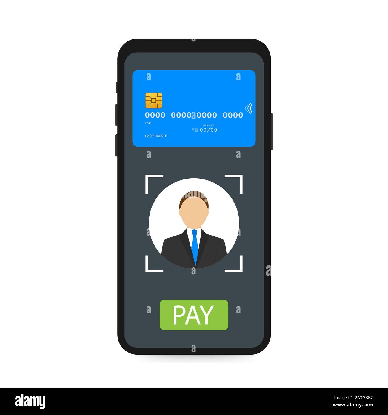 Secure payment with facial recognition and identification on smartphone ...