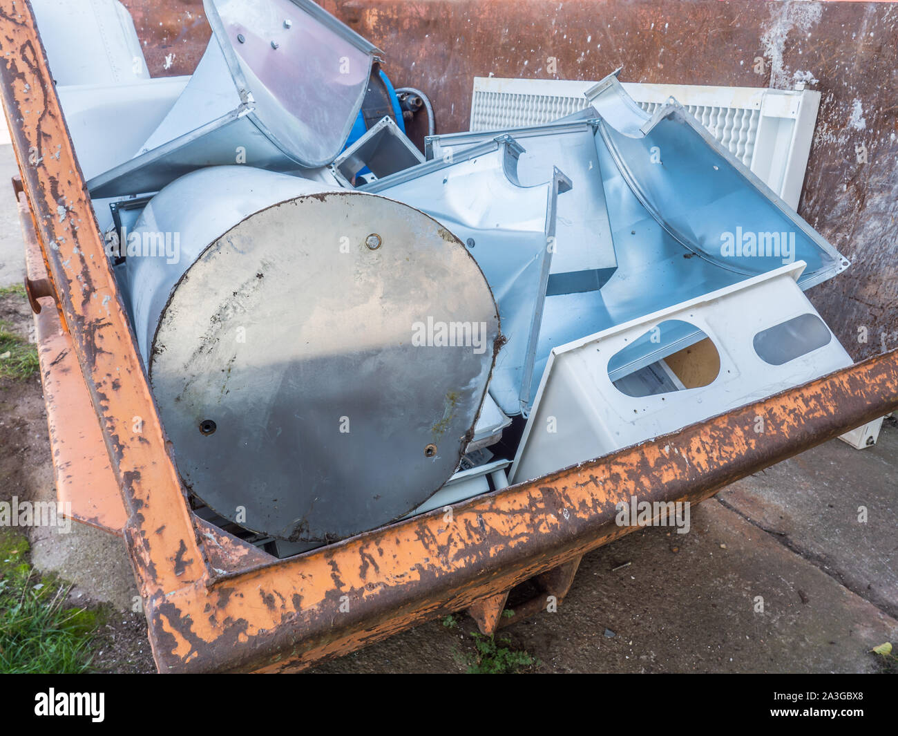 Container with iron scrap Stock Photo - Alamy