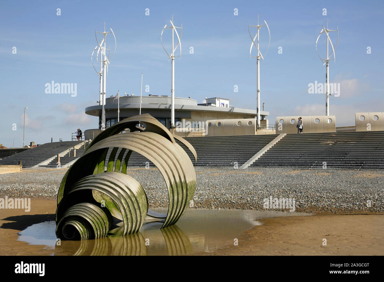 The public art installation Mary's Shell on the beach at Cleveleys, nr ...