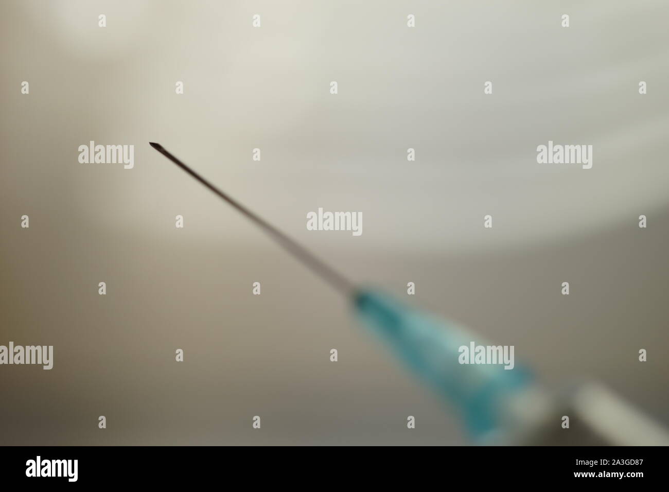 new syringe with focus on the needle, side view, selective focus Stock ...