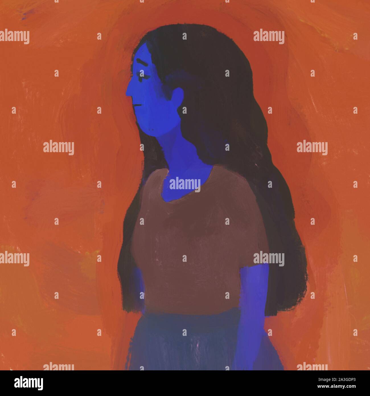 Painting blue sad hi-res stock photography and images - Alamy