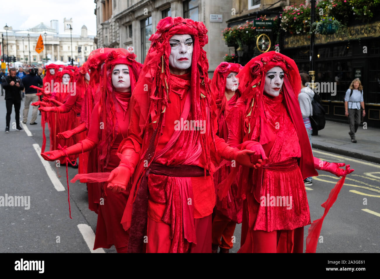 Whitehall, London, UK. 8th October 2019. The Red Brigade. Extinction ...