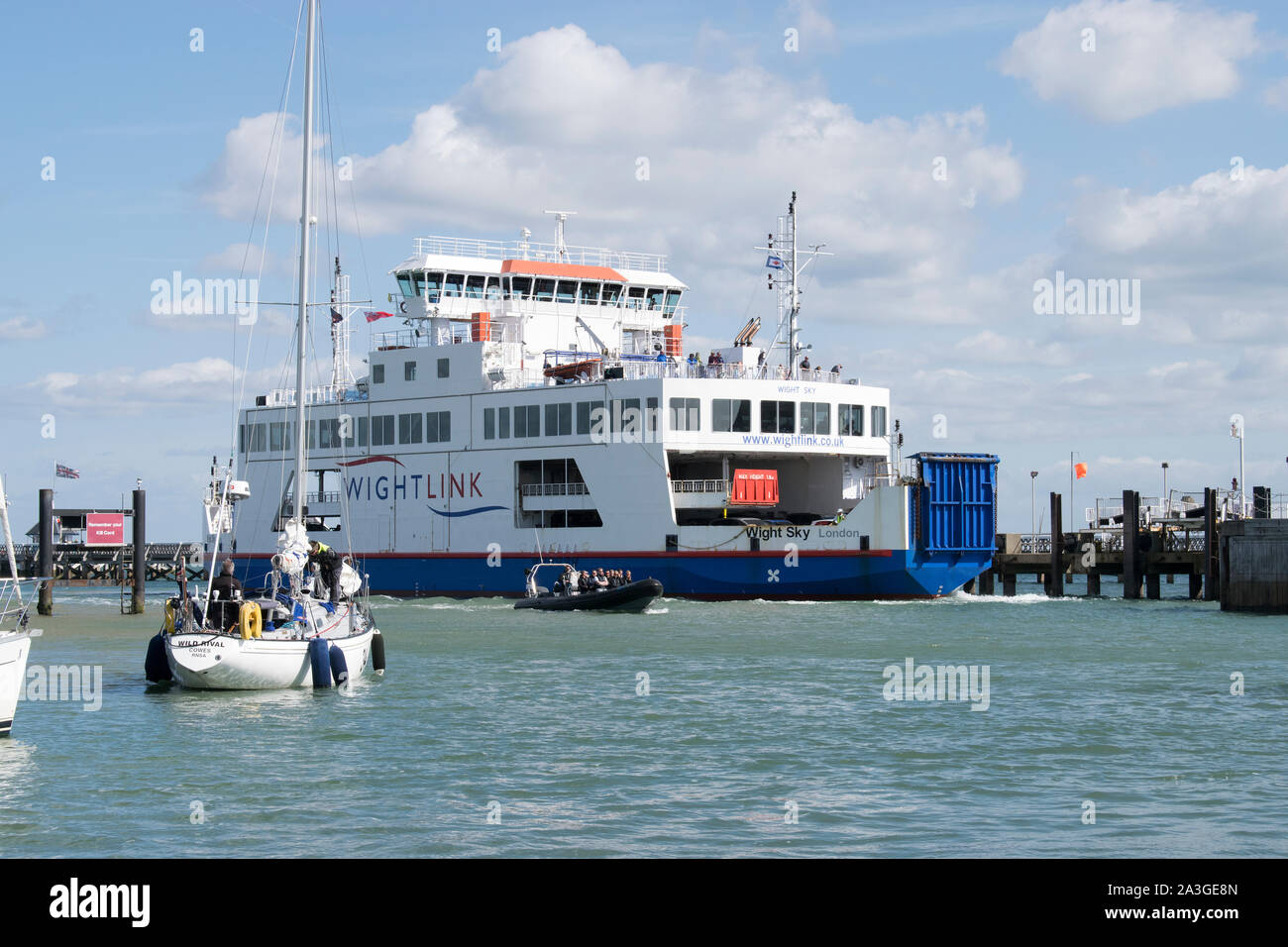 Lymington to Yarmouth Wightlink Ferry in Yarmouth Harbour, Isle of ...