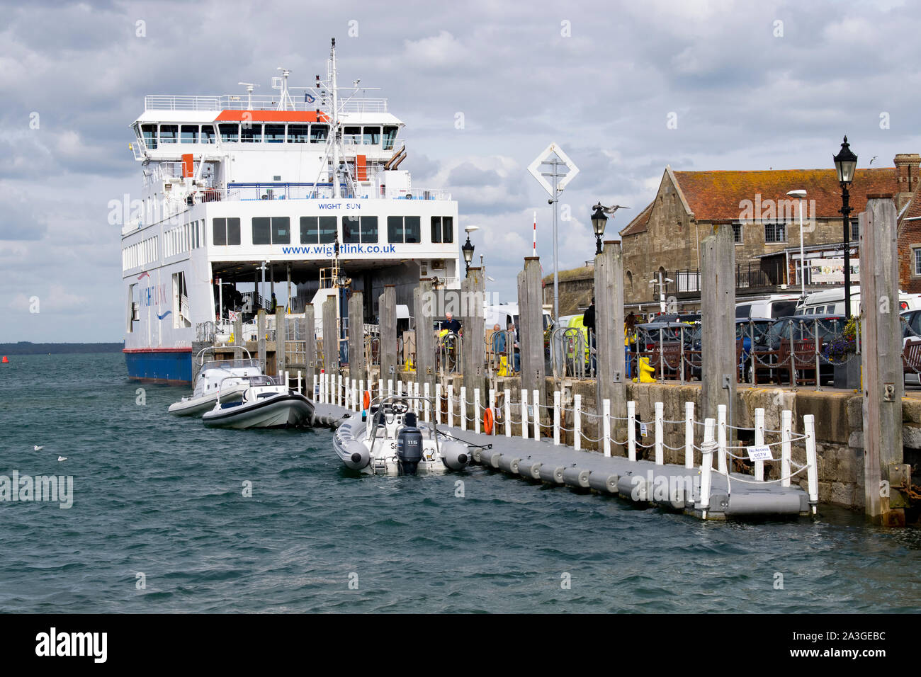 Lymington to Yarmouth Wightlink Ferry in Yarmouth Harbour, Isle of ...