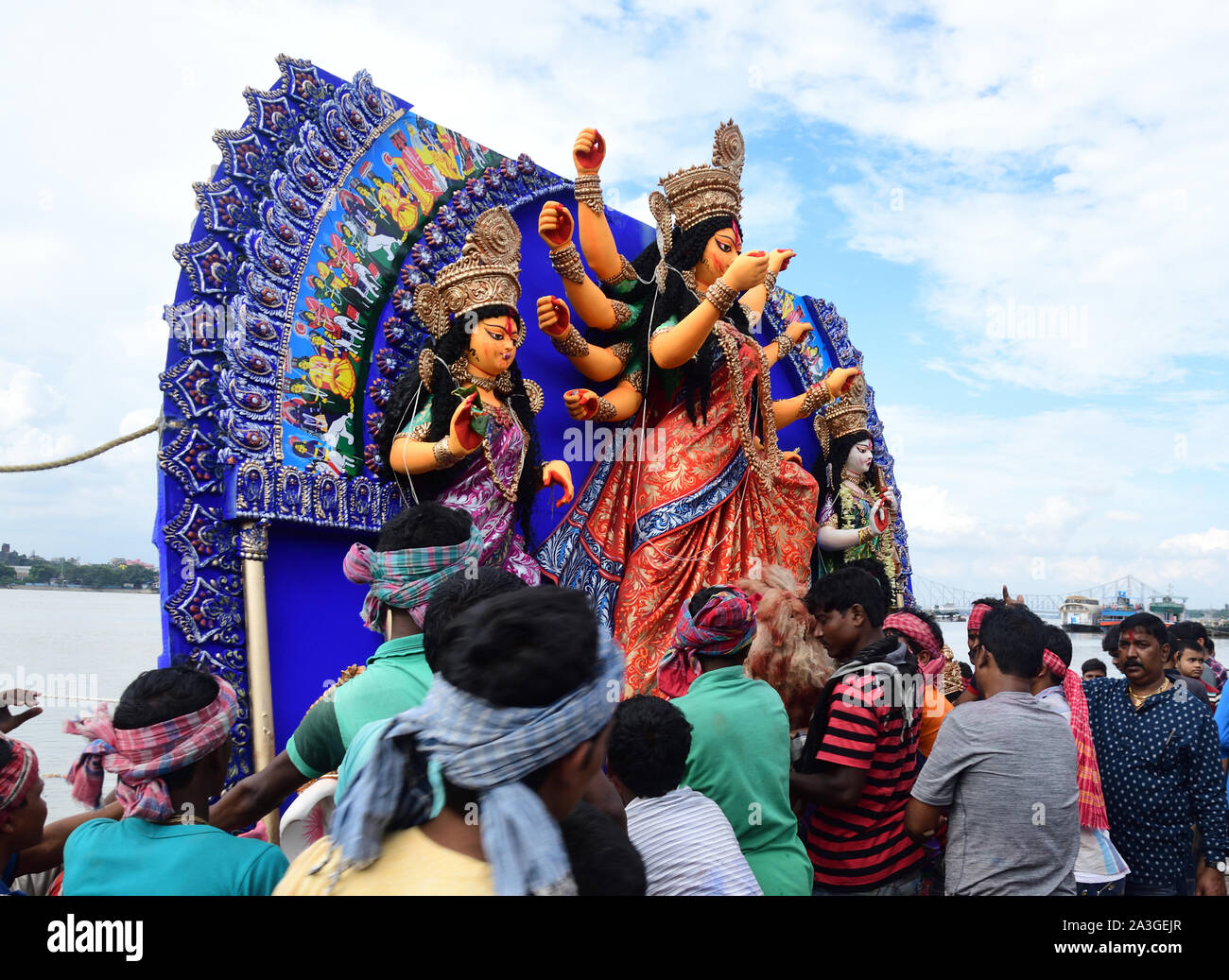 Immersion Of Goddess Durga Idol in India Stock Photo - Alamy