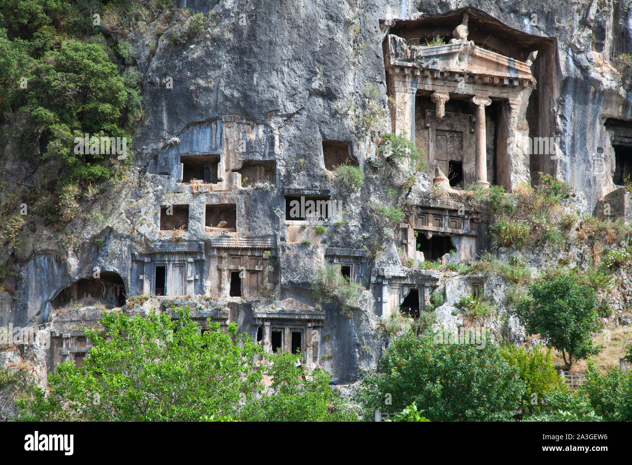 Lycian tombs in Fethiye, Turkey Stock Photo - Alamy