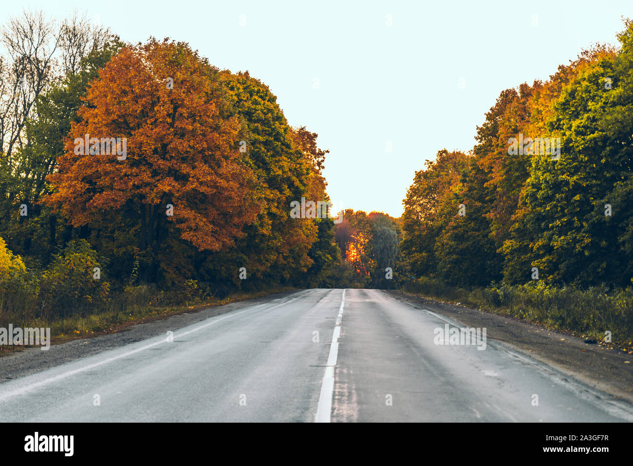 view of old speedway on sunset autumn time Stock Photo - Alamy