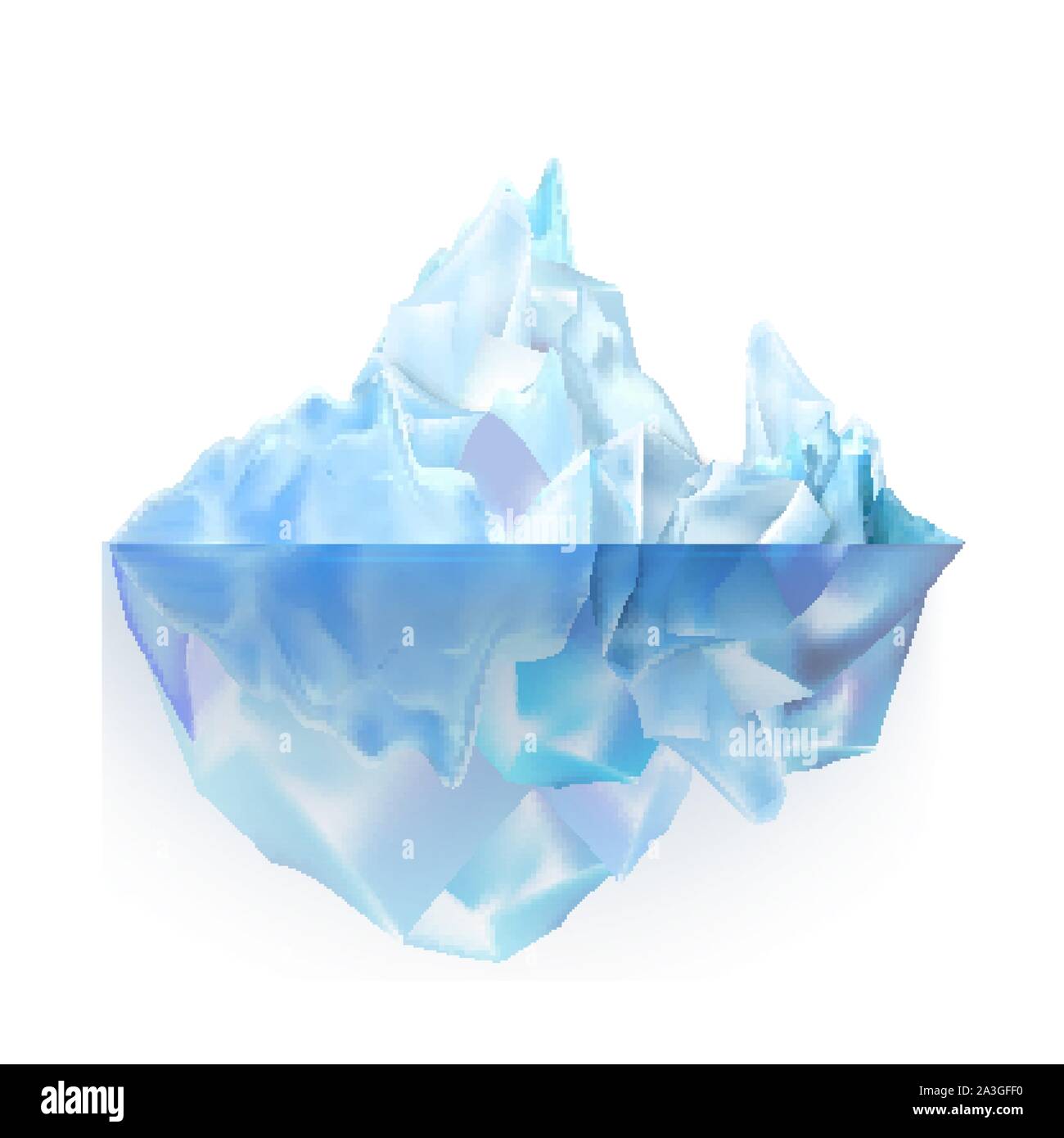 Glacier Icy Rock Floating On Sea Water Vector Stock Vector Image & Art ...