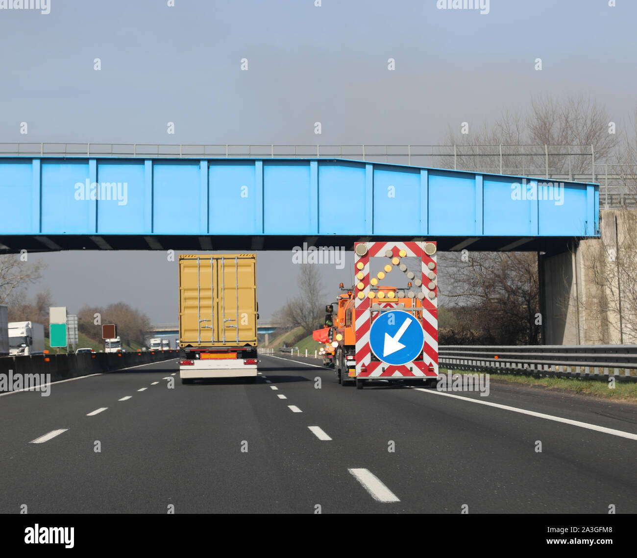overtaking the truck on the highway and the vehicle to indicate the ...