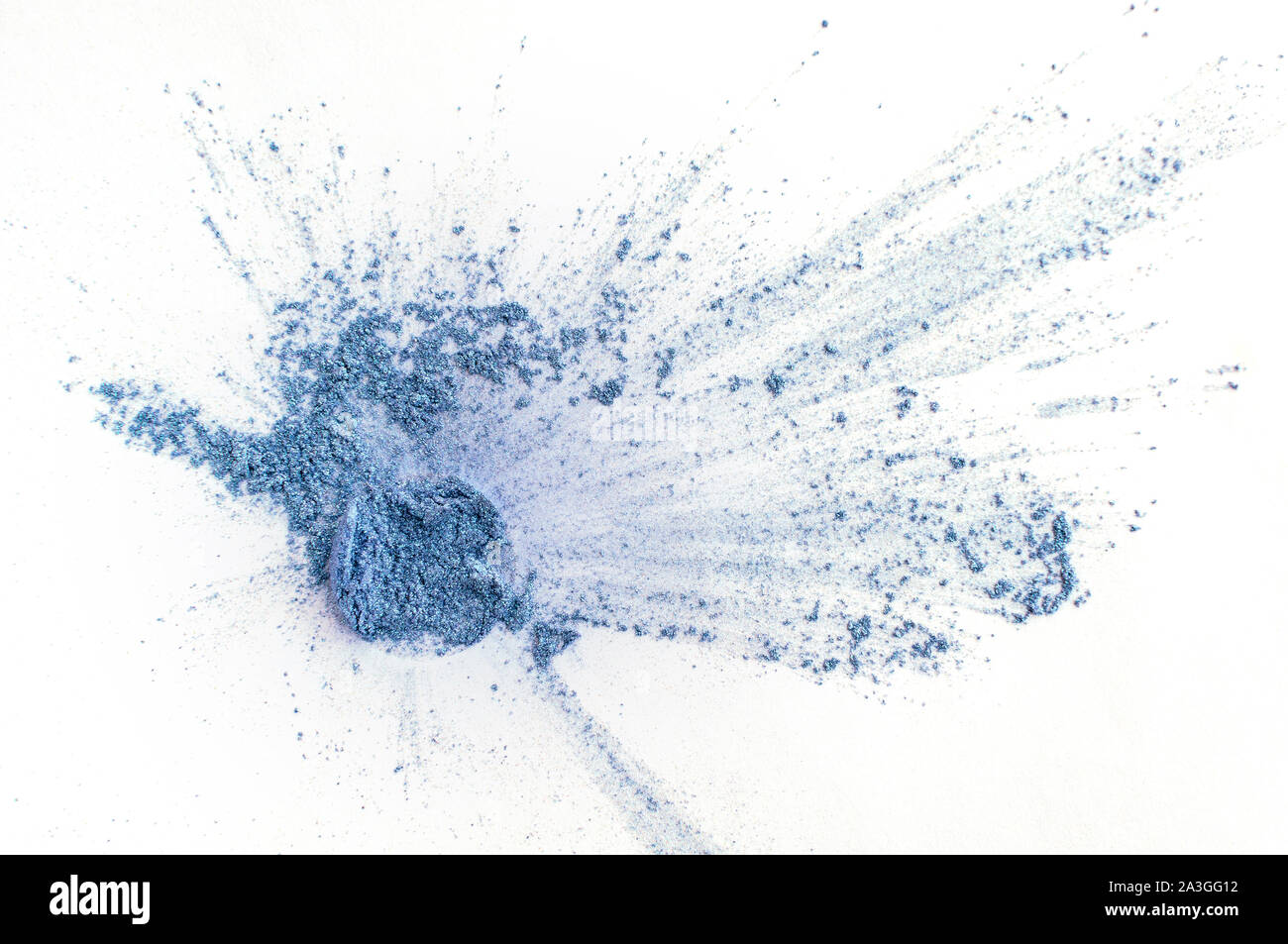 Loose blue eye shadow powder, isolated on white background Stock Photo ...