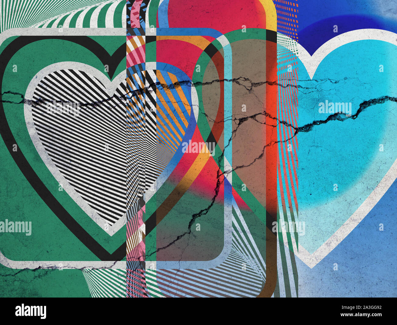 Abstract grunge colorful Heart shape Stock Photo - Alamy