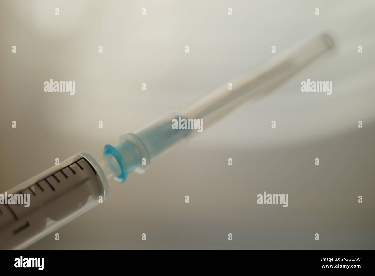 new syringe, focus on scale, side view Stock Photo - Alamy