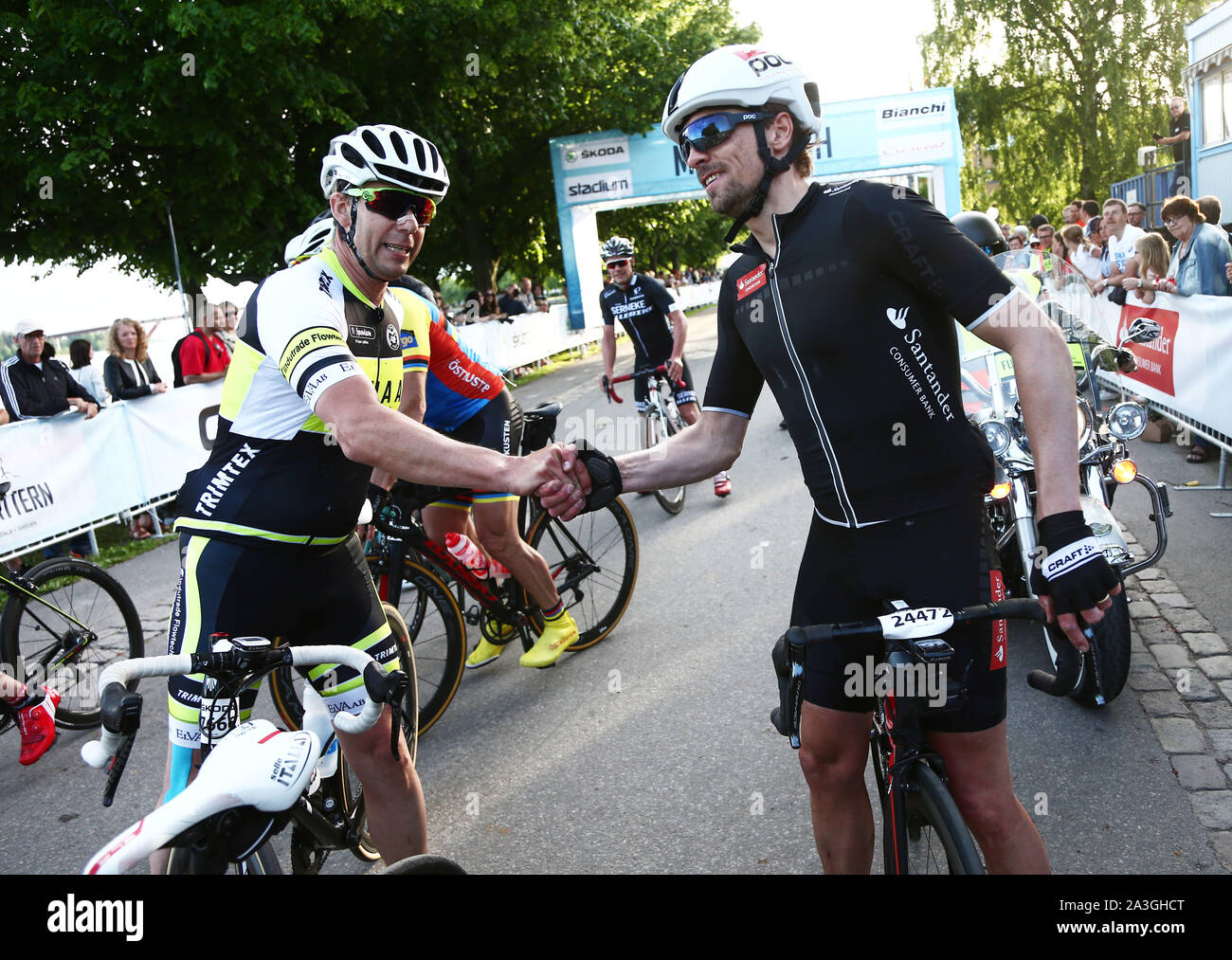 MOTALA 20170617Former skier Johan Olsson during the finish in the ...
