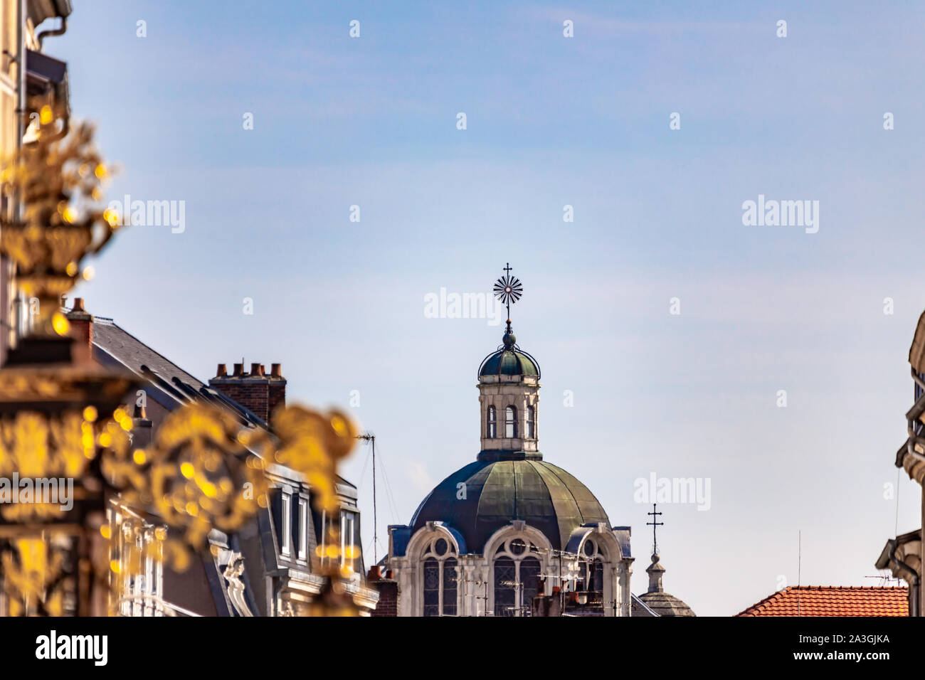 View of Cathedral Notre Dame de l'Annonciation dome in Nancy, France ...