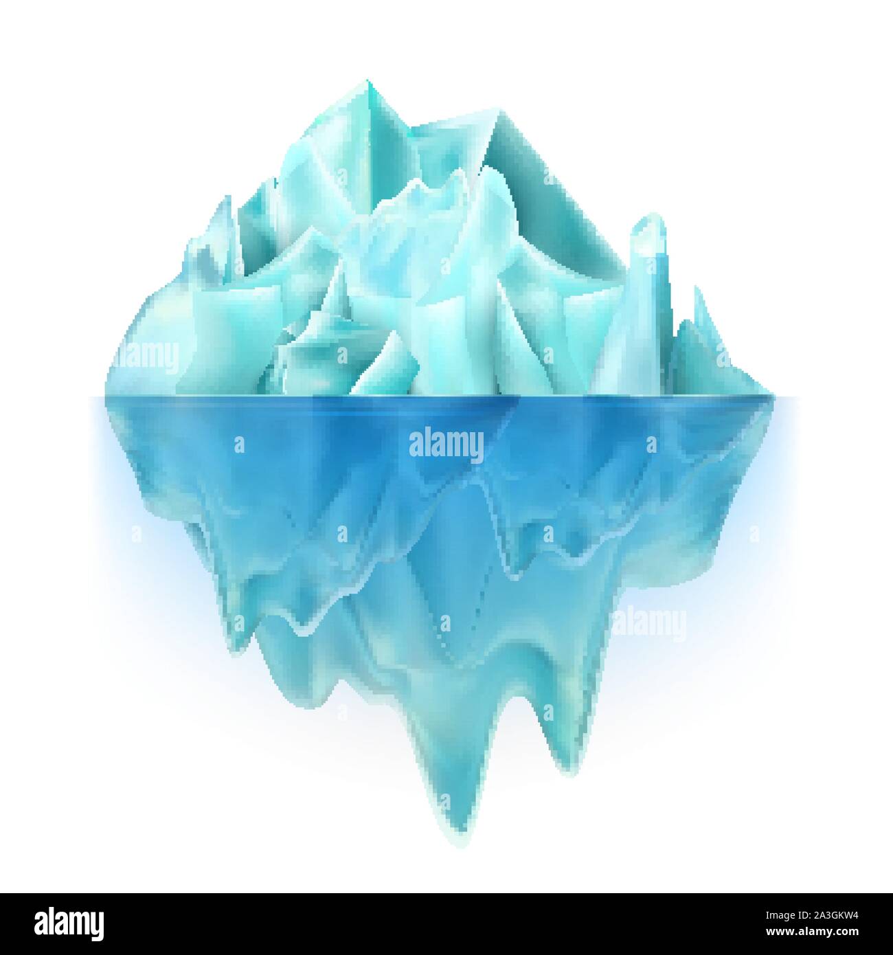 Glacier Icy Rock Floating On Ocean Water Vector Stock Vector Image ...