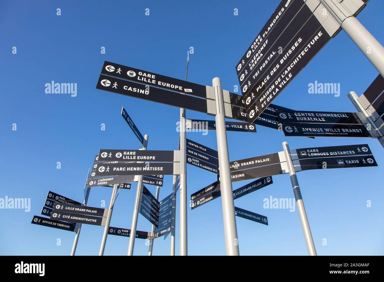 France, Nord, Lille, orientation signs for pedestrians Stock Photo - Alamy