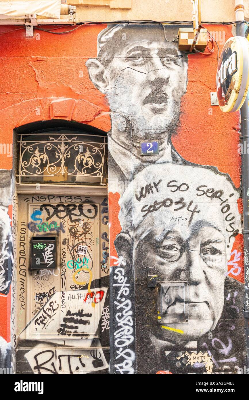 France, Bouches du Rhone, Marseille, Cours Julien, graffiti by Jean ...