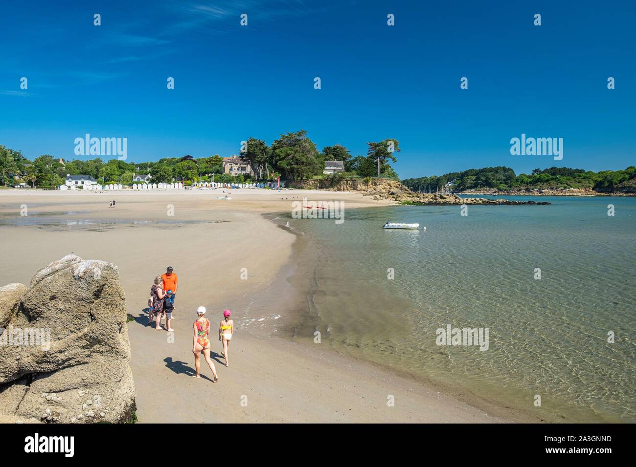 France, Finistere, Aven Country, Nevez, Port Manec'h, the beach Stock ...