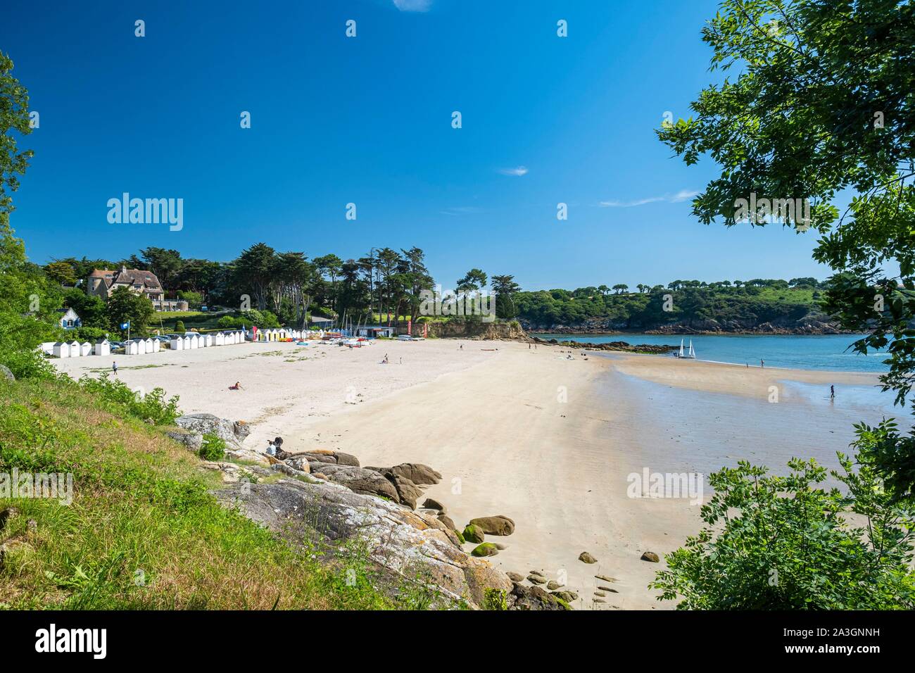 France, Finistere, Aven Country, Nevez, Port Manec'h, the beach Stock ...