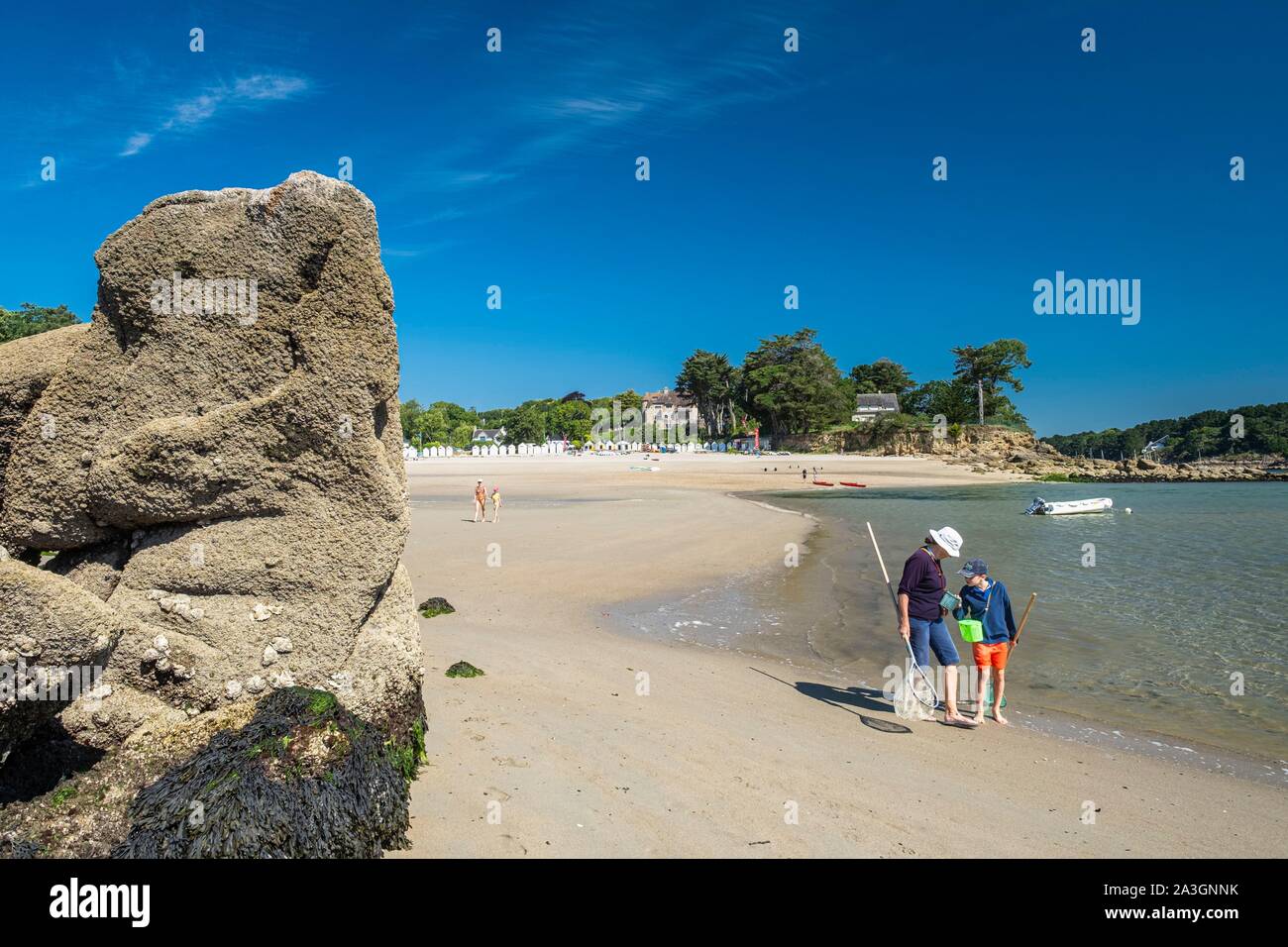 France, Finistere, Aven Country, Nevez, Port Manec'h, the beach Stock ...
