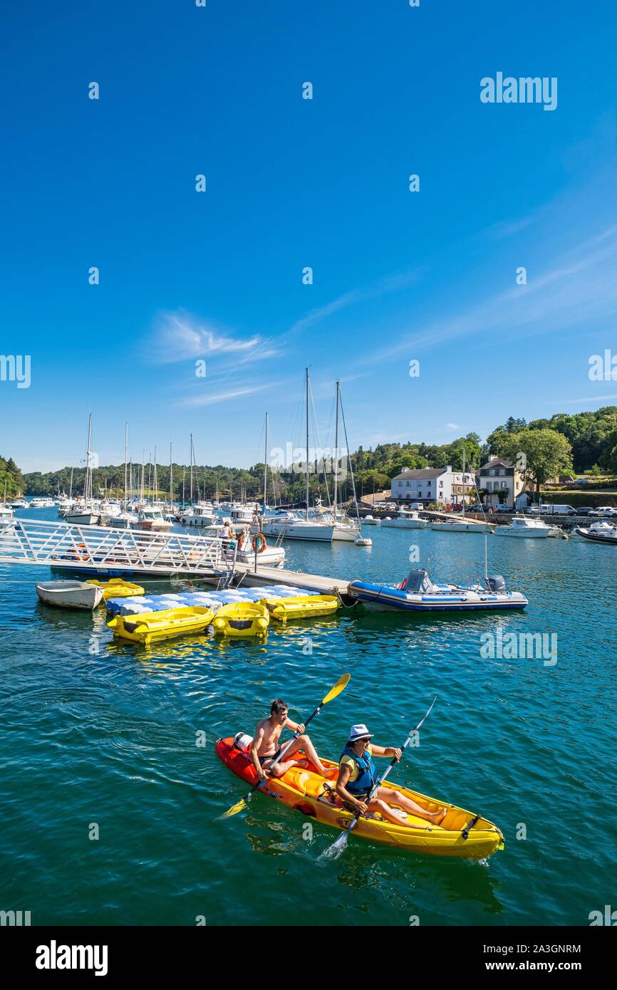 France, Finistere, Aven Country, Nevez, Kerdruc harbour on Aven river ...