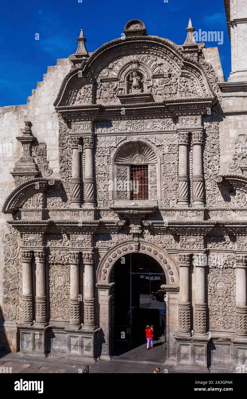 Peru, Arequipa, or White City, registered World Heritage site by UNESCO ...