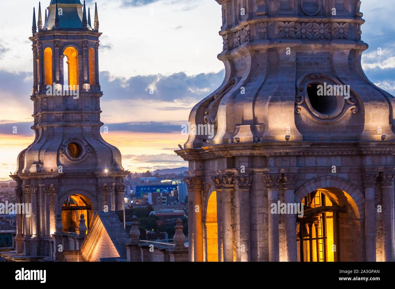 Peru, Arequipa, or White City, registered World Heritage site by UNESCO ...