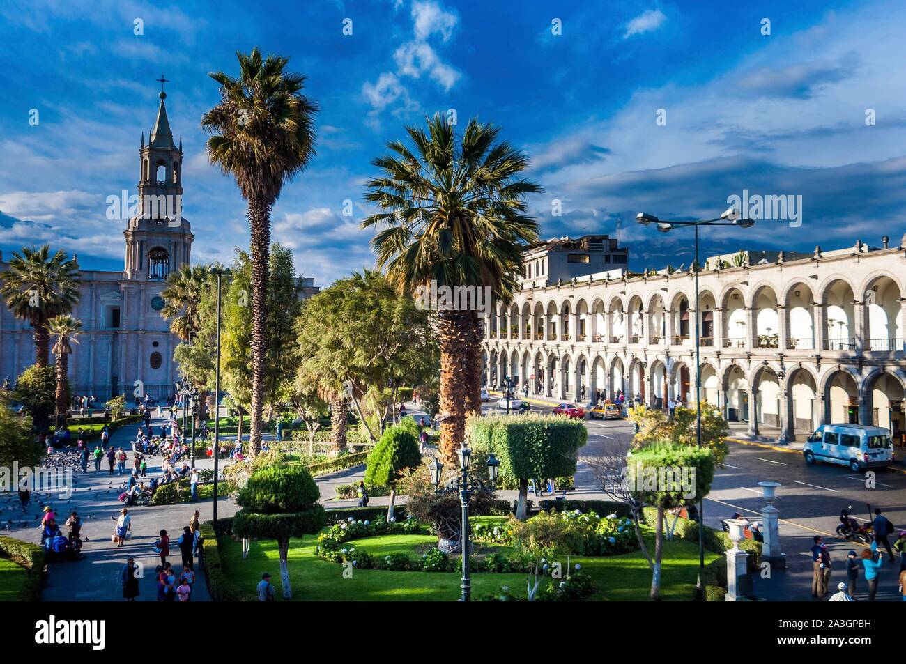 Peru, Arequipa, or White City, registered World Heritage site by UNESCO ...