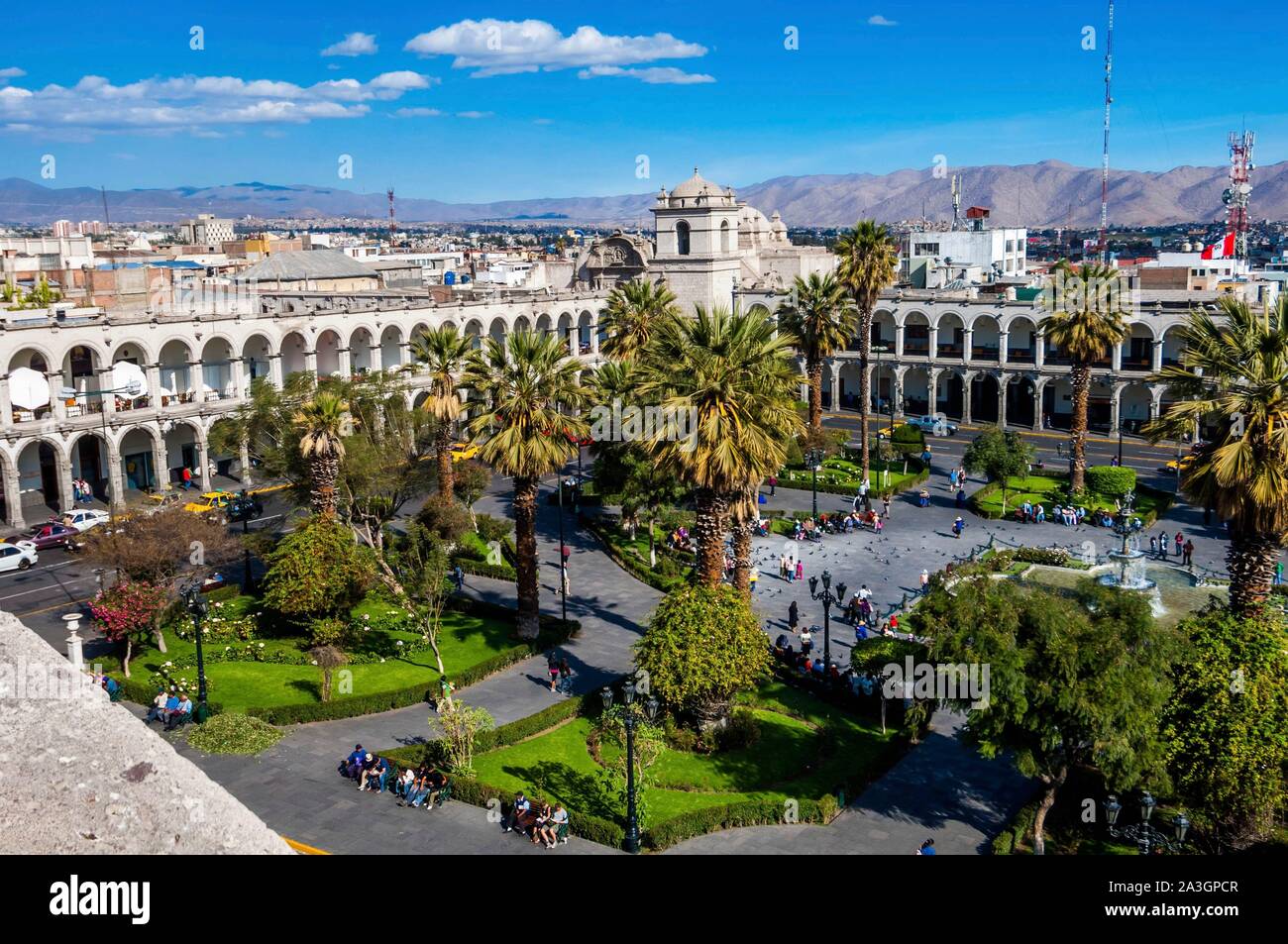 Peru, Arequipa, or White City, registered World Heritage site by UNESCO ...