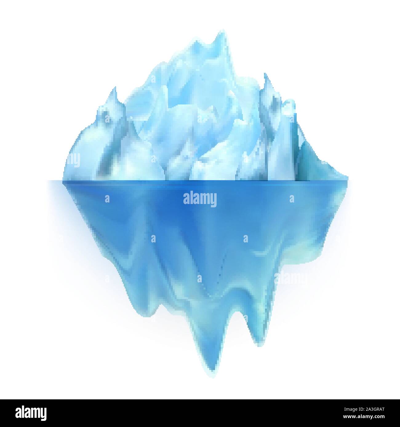 Glacier Icy Rock Floating On Water Waves Vector Stock Vector Image ...