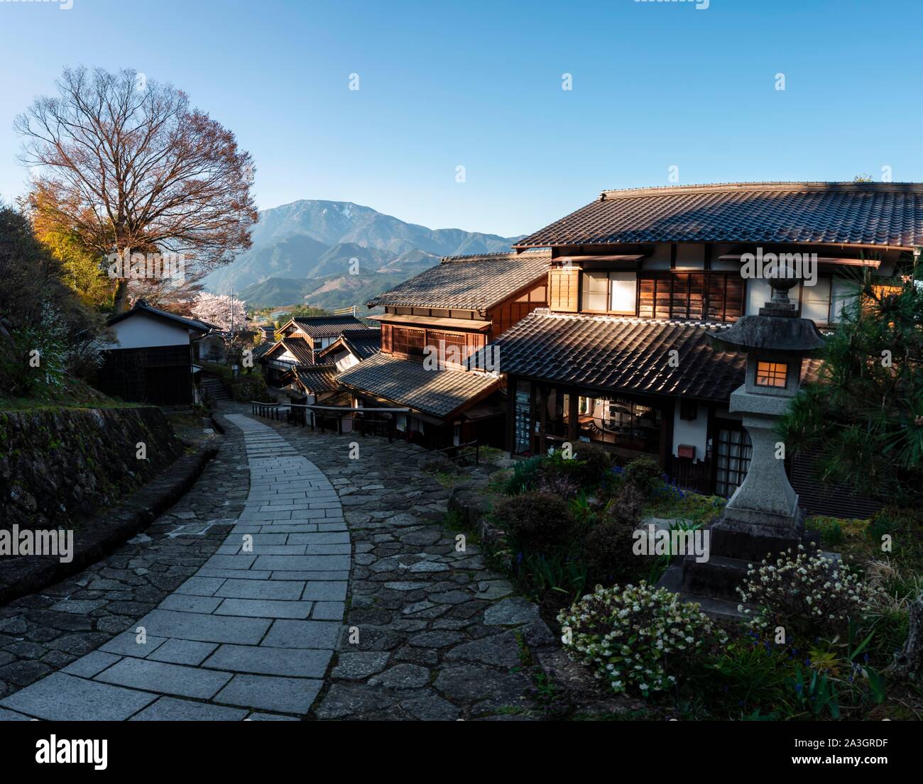 Historic village on Nakasendo street, Traditional houses, Magome-juku ...