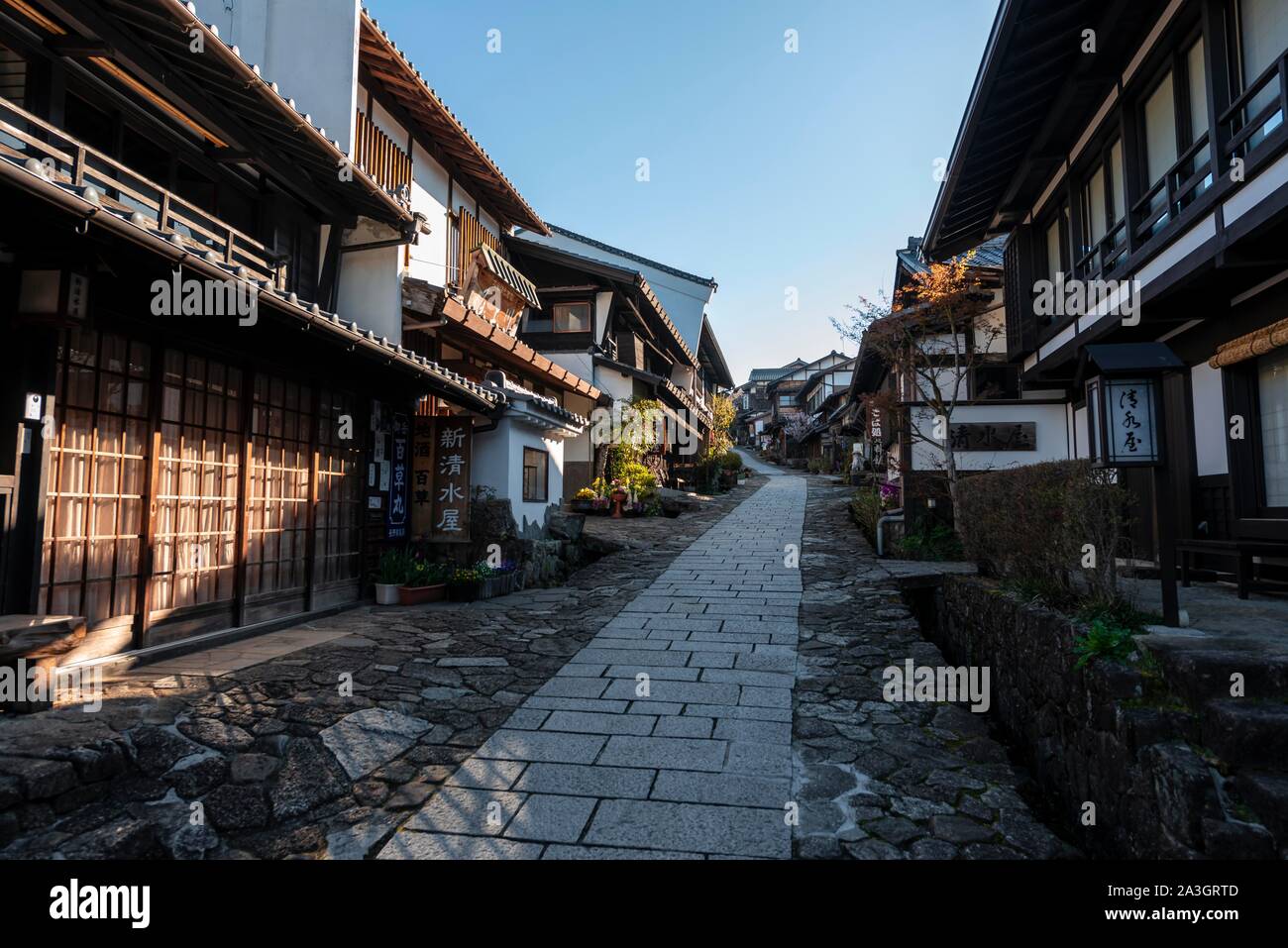Historic village on Nakasendo street, Traditional houses, Magome-juku ...