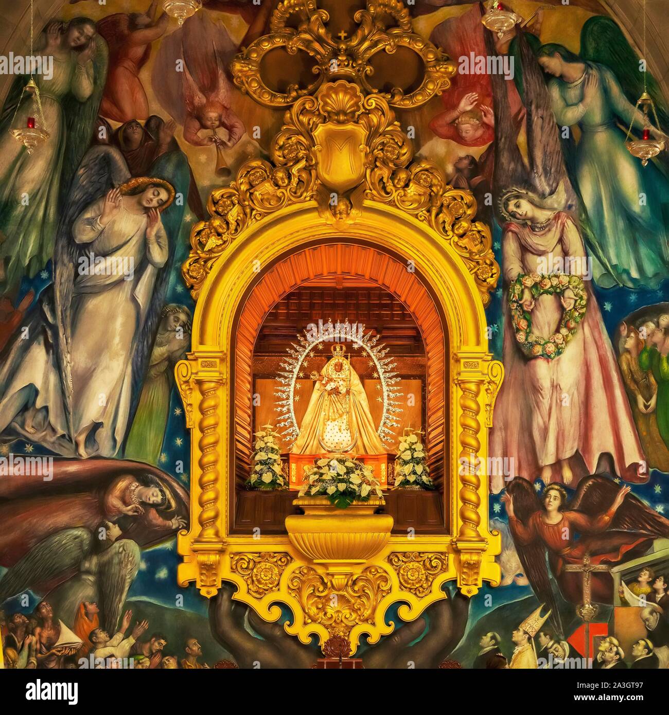Marian image in the sanctuary, patron saint of the Canary Islands ...